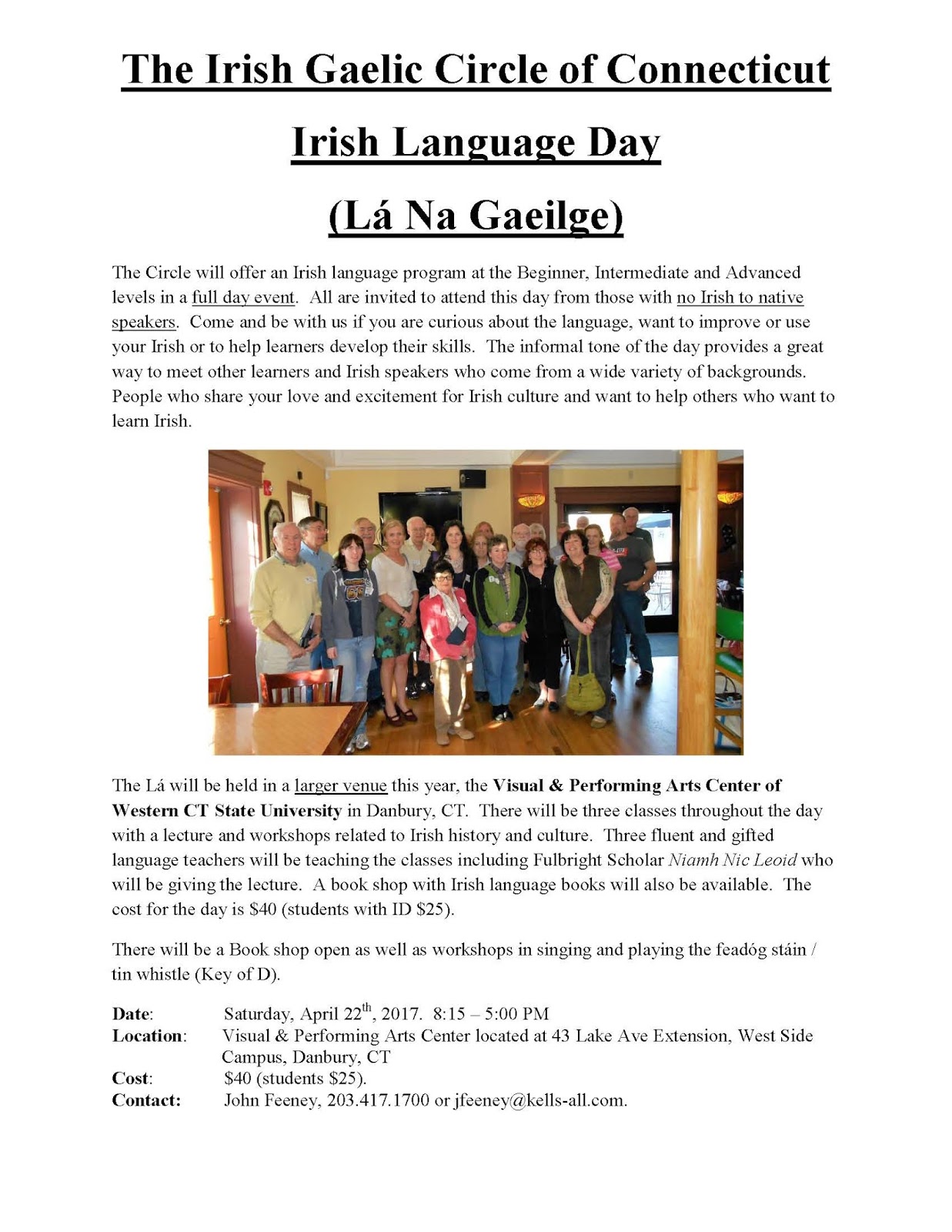 Irish Gaelic Circle: Irish Language Day - Lá na Gaeilge Coming Up Soon ...