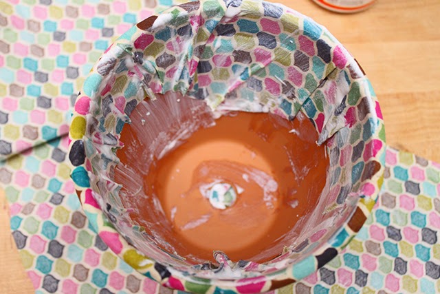 DIY fabric wrapped pots—a colorful and unique idea!