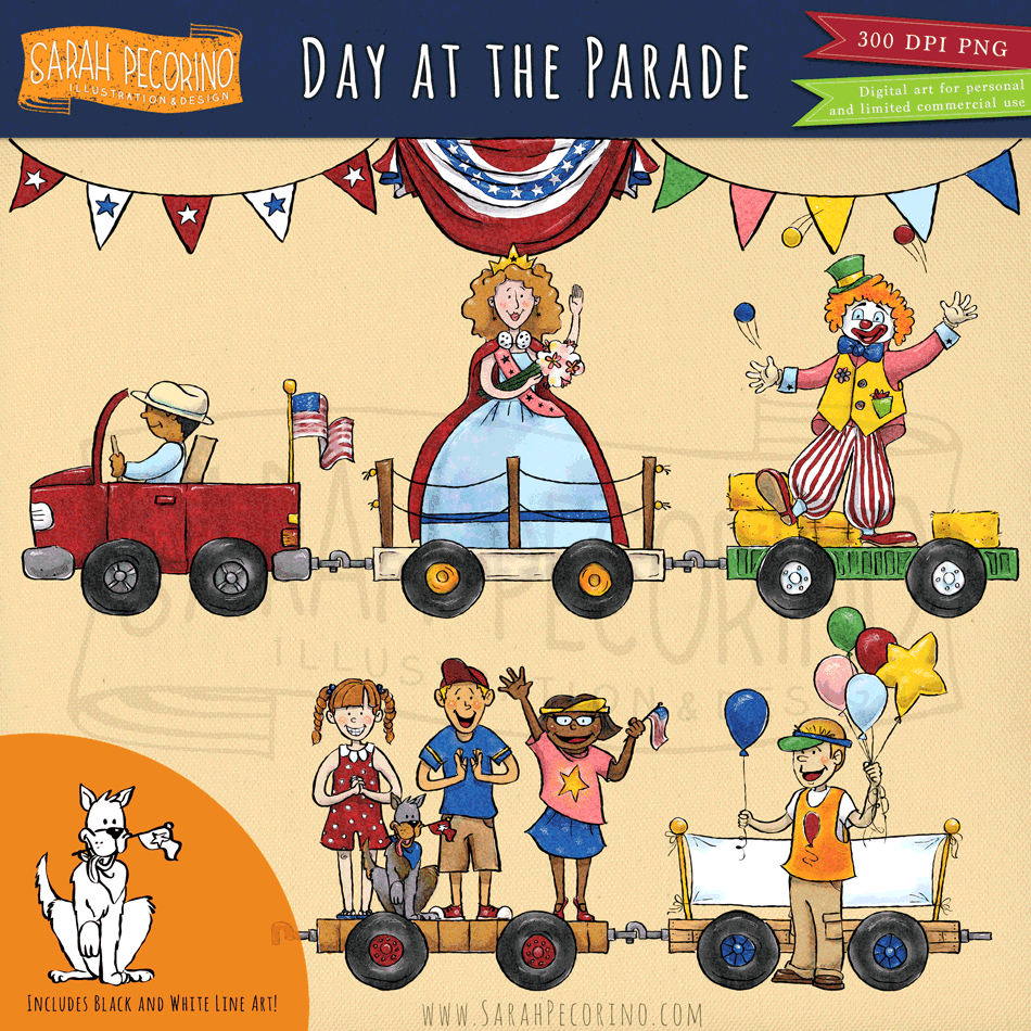 Sarah Pecorino Illustration: Clip Art Set: Day at the Parade