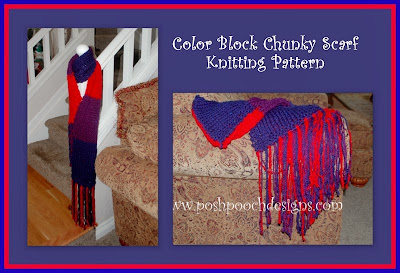 Posh Pooch Designs : Color Block Chunky Scarf - Free Knitting Pattern