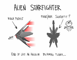 Alien Starfighter rough study model — Scifi-Meshes.com