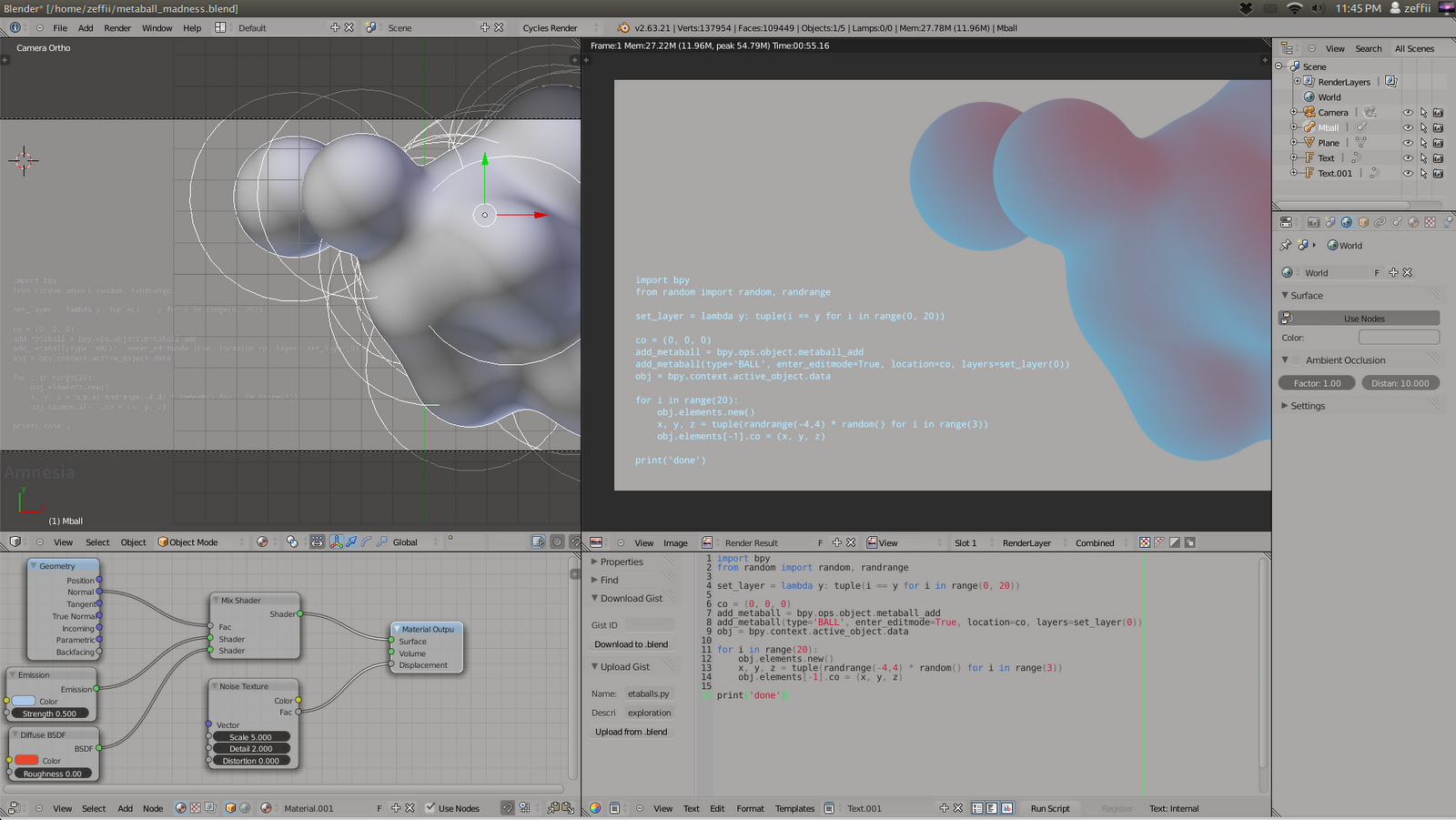Blender Python Tripping Metaballs Python