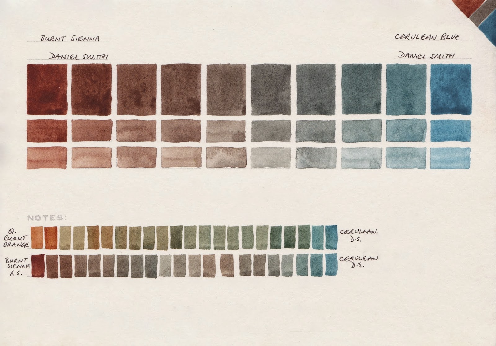 Jane Blundell Artist: Watercolour Comparisons 4 - Burnt Sienna