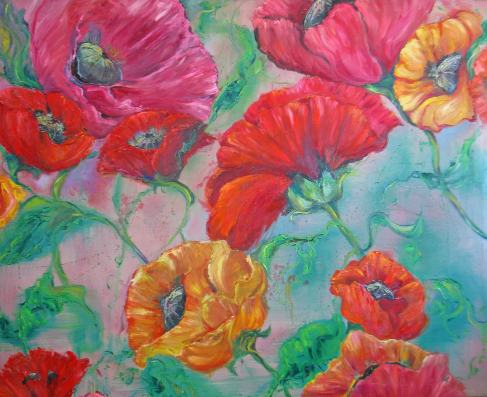 Daily Painters Of Colorado: "Proud Poppies in Bloom" Large abstract ...