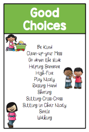 Good and Bad Choices ~ Preschool Printables
