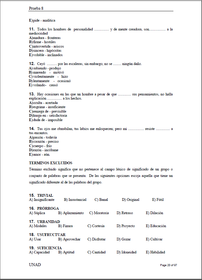 Cooperación y Solidaridad Académica: Prueba de aptitud académica 2