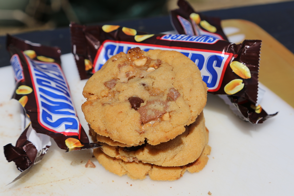 113 grams of butter: Peanut Butter Snickers Cookies