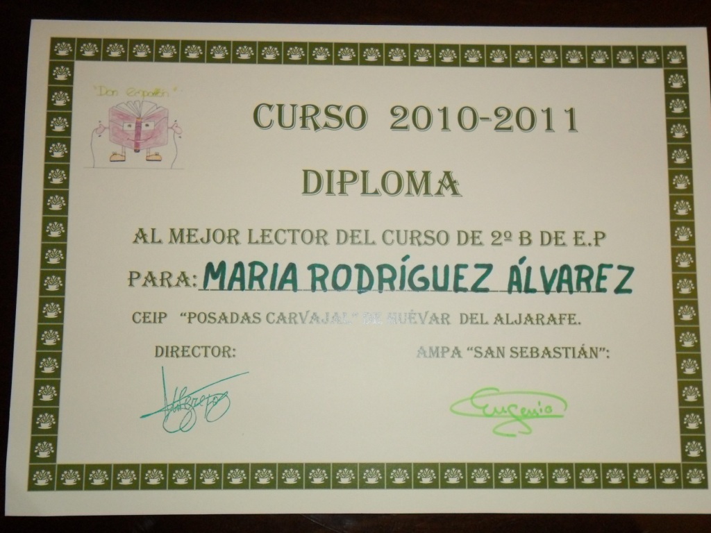AMPA SAN SEBASTIAN: DIPLOMA Y REGALO A LOS MEJORES LECTORES DEL CURSO ...