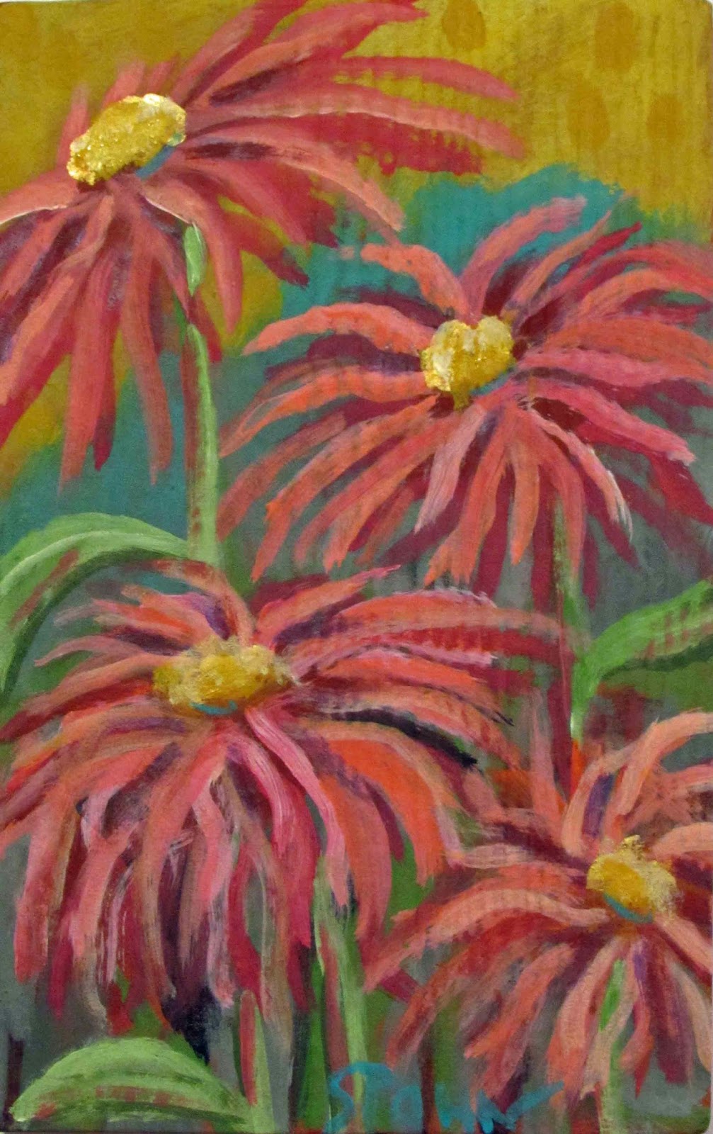 Artist Susan Spohn: Cactus Zinnias