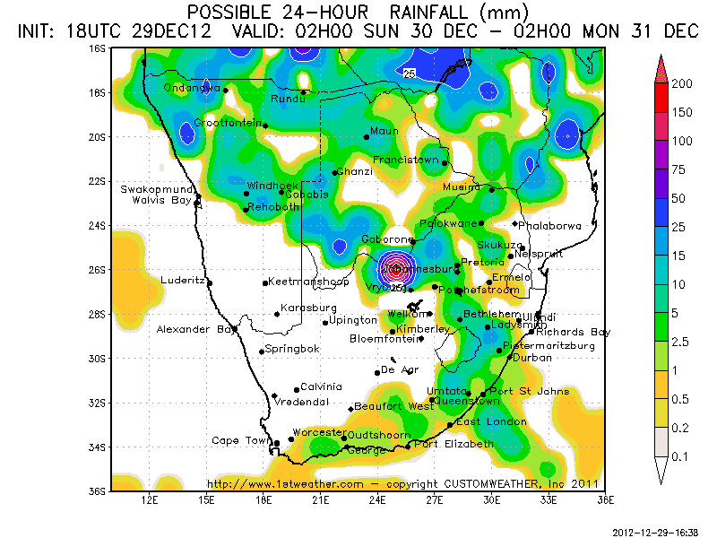 SA Weather and Disaster Observation Service: Possible 24 Hour Rainfall ...
