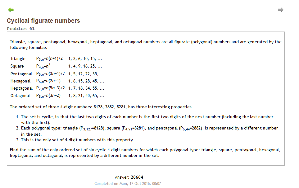 Problem 61 Project Euler Solution with python
