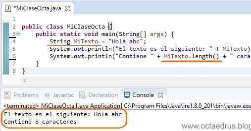Octaedrus - Capacitaciones y Servicios: Clase String en Java