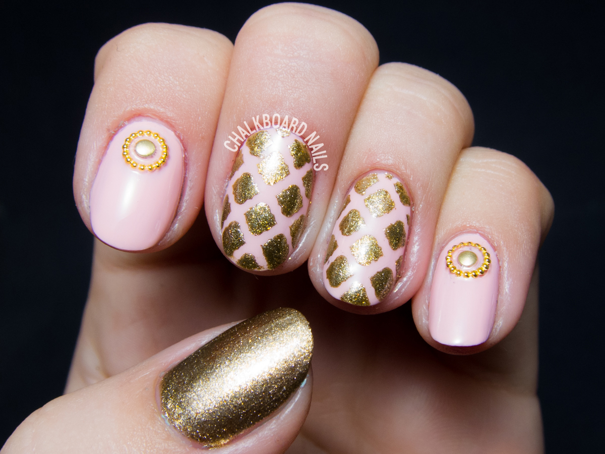 Pink and Gold Rococo Nails | Chalkboard Nails | Phoenix, Arizona Nail ...
