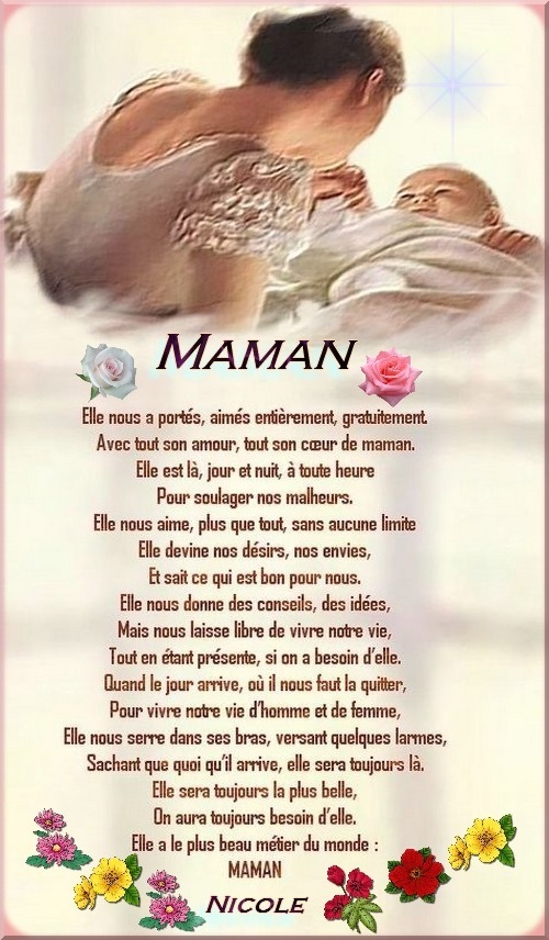 La Page des Plaisirs Partagés: Poème pour la fête des mères