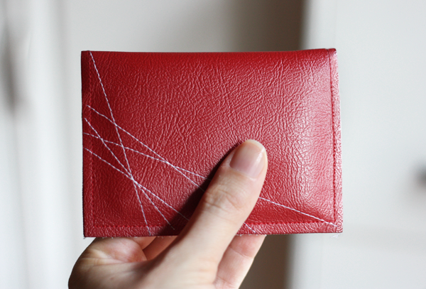 Make a simple, stitched vinyl wallet | How About Orange