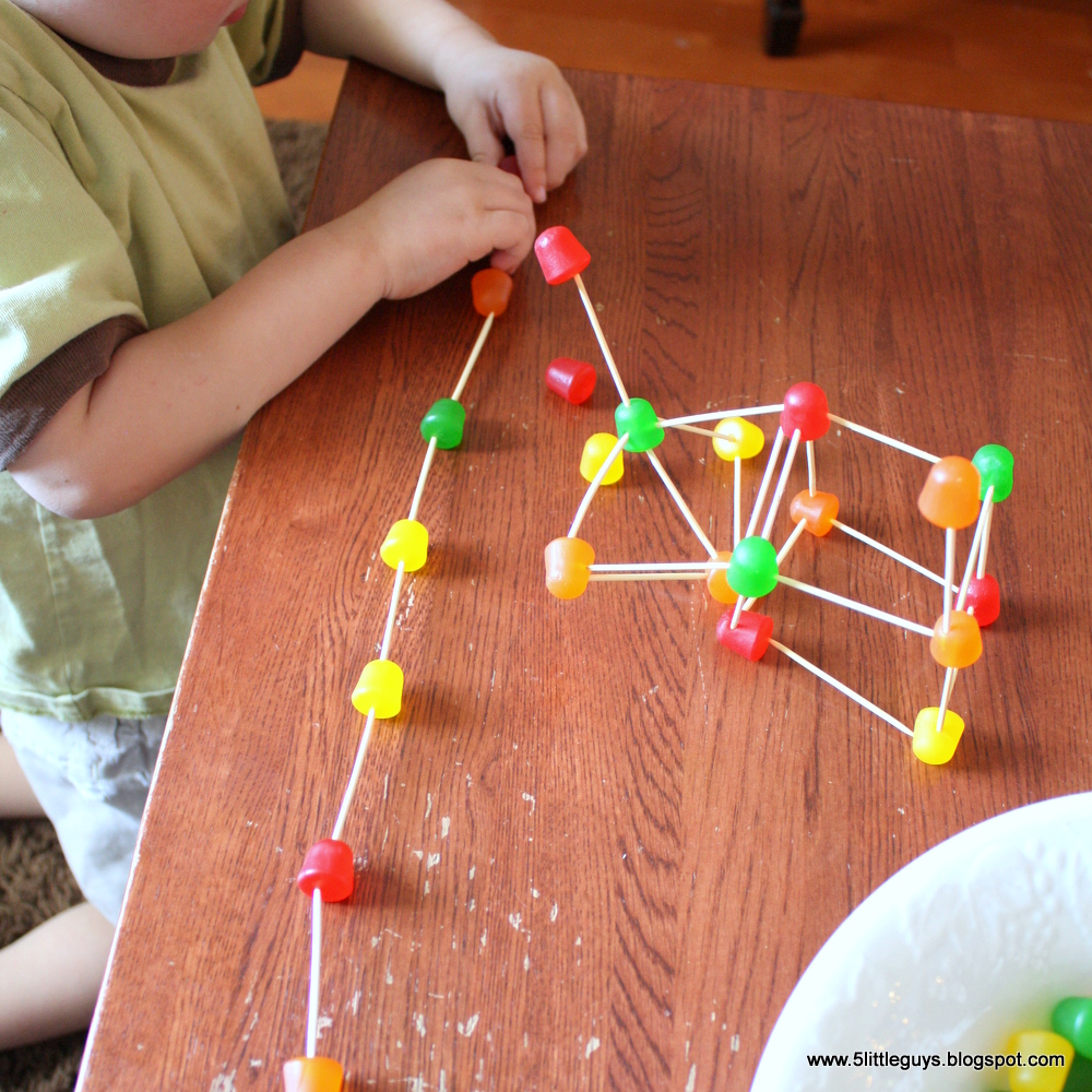 Five Little Guys: Dots and Toothpicks Construction