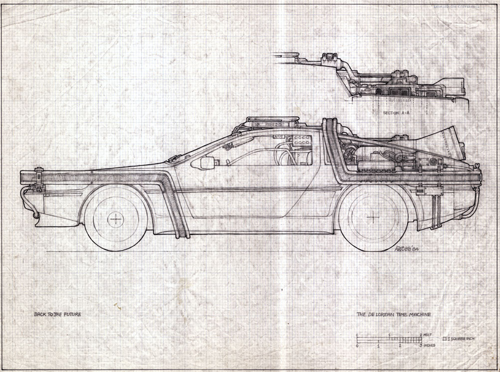DAS BACK TO THE FUTURE DELOREAN DESIGN VON RON COBB 1984 - Atomlabor ...