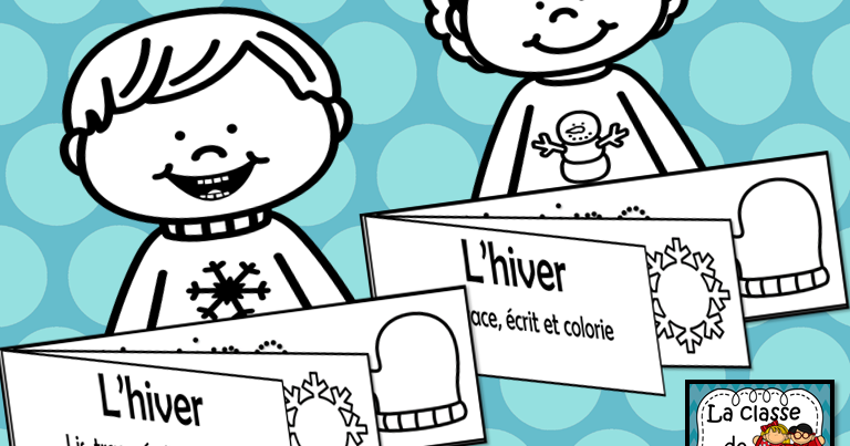 la classe de caro.: Lis, trace, écris et colorie - LIVRE À RABATS - HIVER