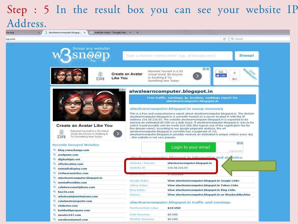 How to check your website IP Address - alwzlearn computer