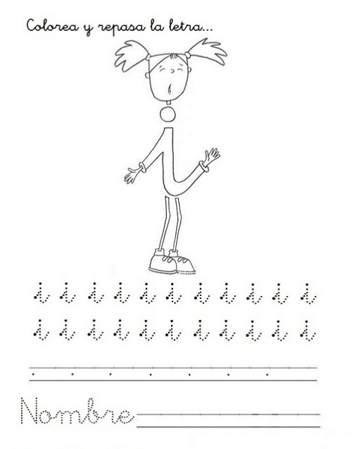 NUESTRO MÁGICO MUNDO: Fichas de refuerzo trazo de la letra i.