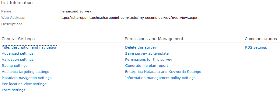 Sharepoint Knowledge share: How to create a survey in sharepoint 2010