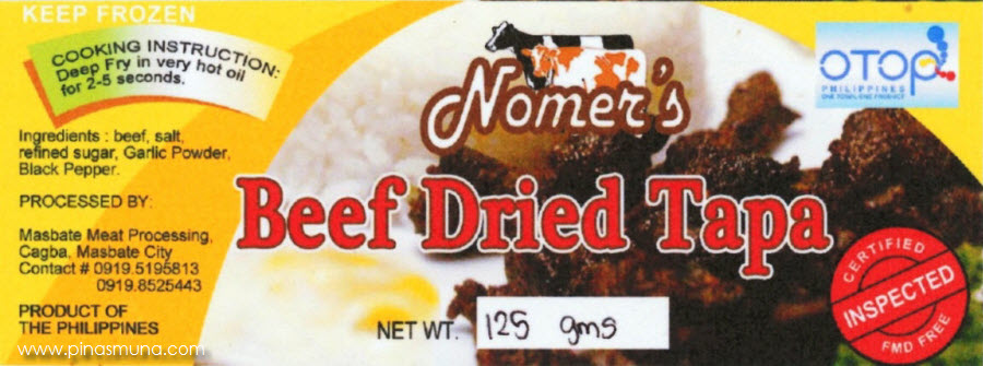 Sun-Dried Beef Tapa of Masbate City