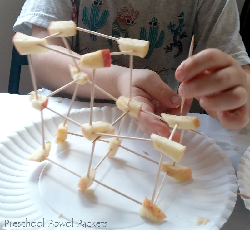 Apple Toothpick Tower Challenge! | Preschool Powol Packets
