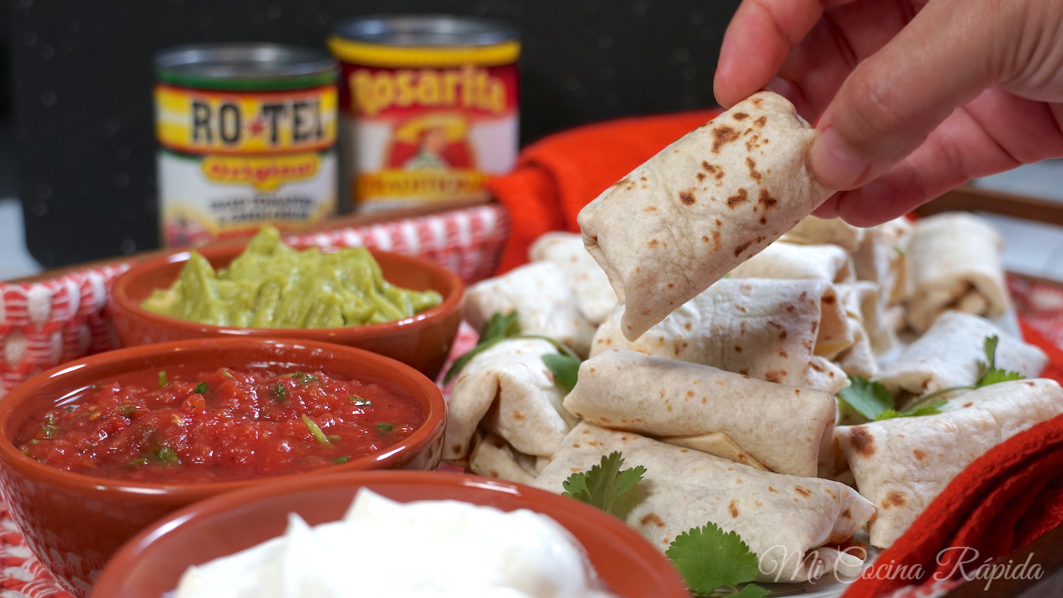 Mini Burritos de Frijol y Queso - Mi Cocina Rápida