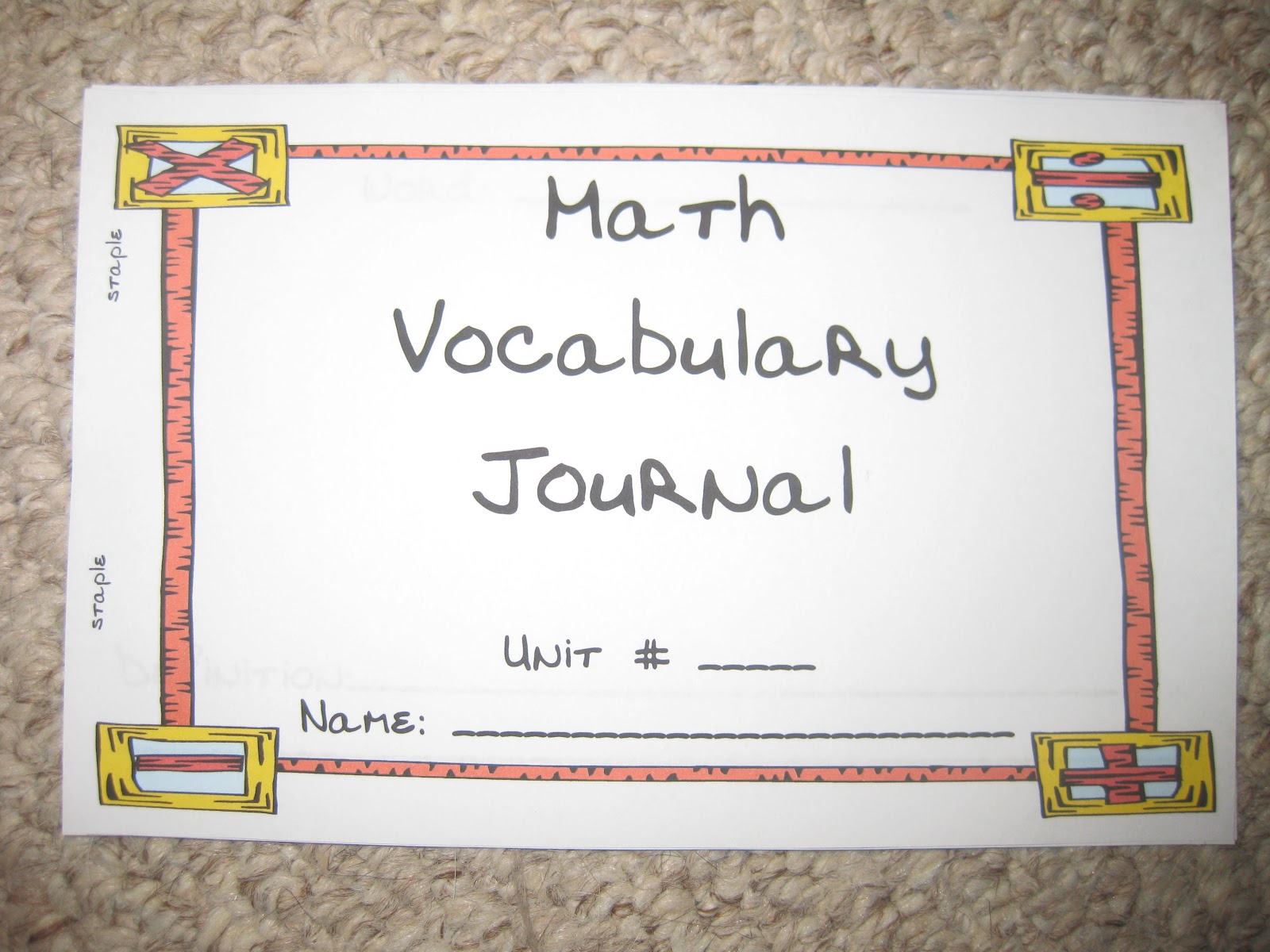 Math Vocabulary Flip Journal Freebie - Classroom Freebies