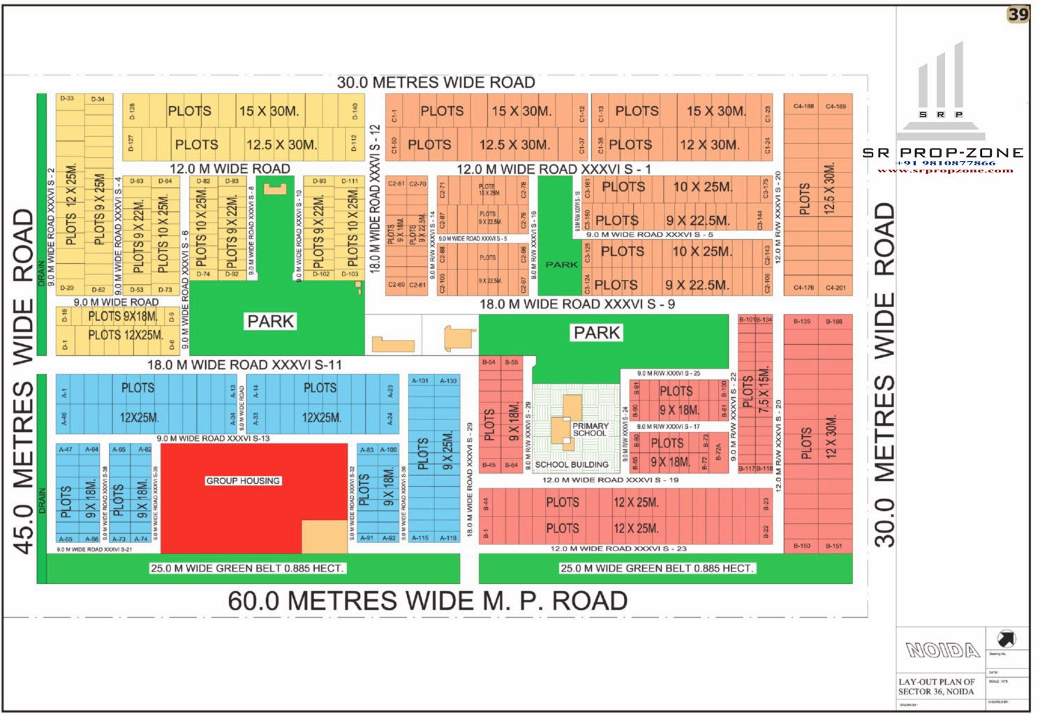 Layout Plan of Noida Sector-36 HD Map