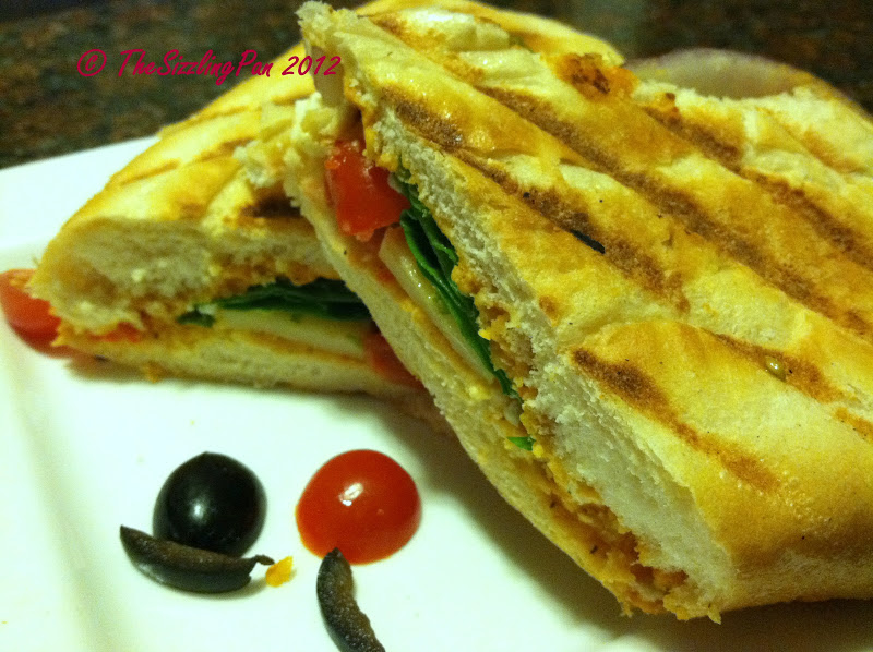 The Sizzling Pan: Mediterranean Panini with Roasted Red Pepper Hummus ...