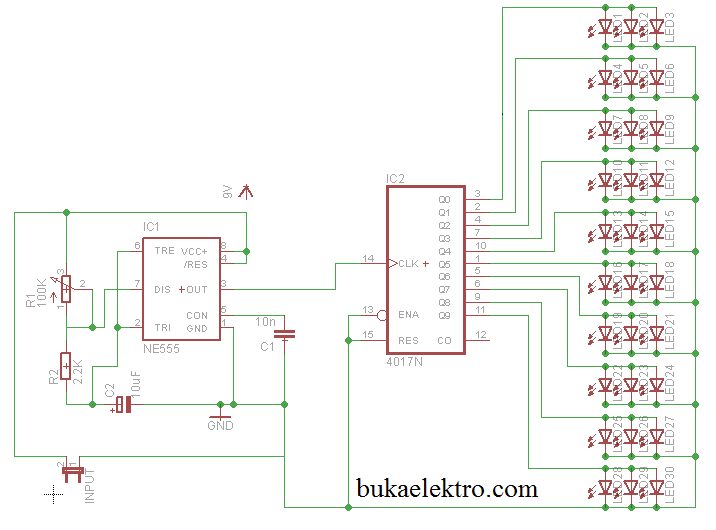 Membuat Rangkaian Running LED Keren Dengan IC 4017 - Buka Elektro