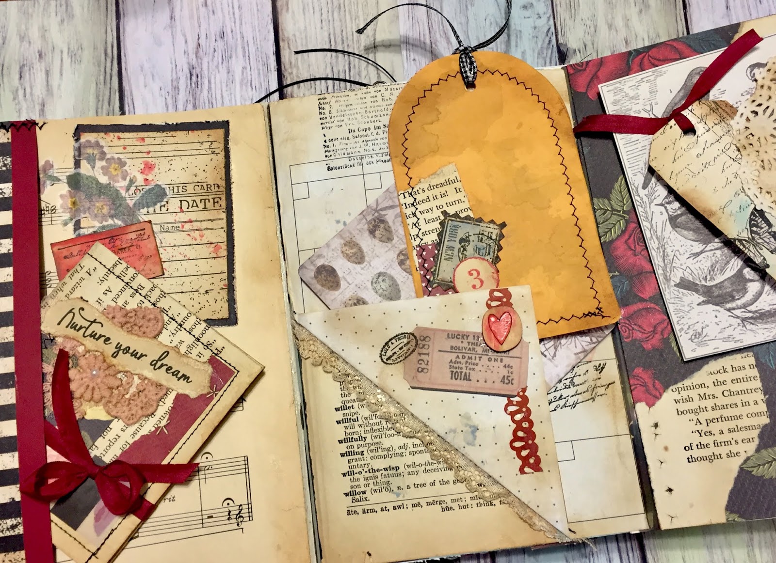 Cindy's Creative Journey: Red and Black Junk Journal Layout Share by ...