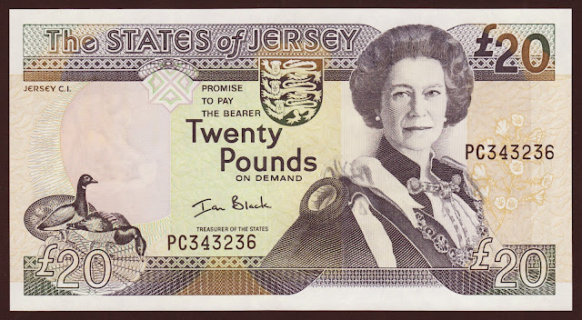 Jersey 20 Pounds banknote 2000 Queen Elizabeth II|World Banknotes ...