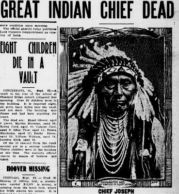 Northwest History: Exploring the Death of Chief Joseph in Chronicling ...