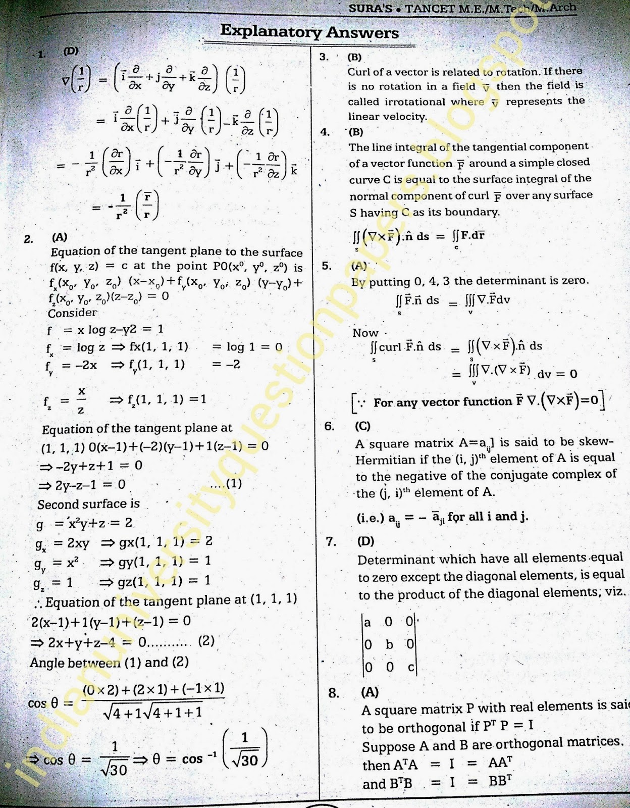 Anna University TANCET-2006 solved question paper for M.E/M.Tech/M.Arch ...