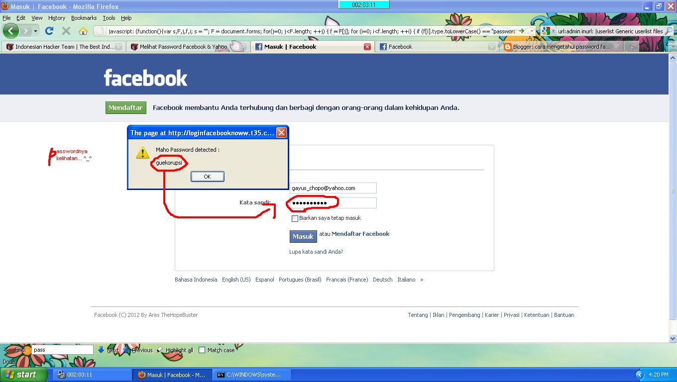 tips-trick facebook: mengetahui password login facebook