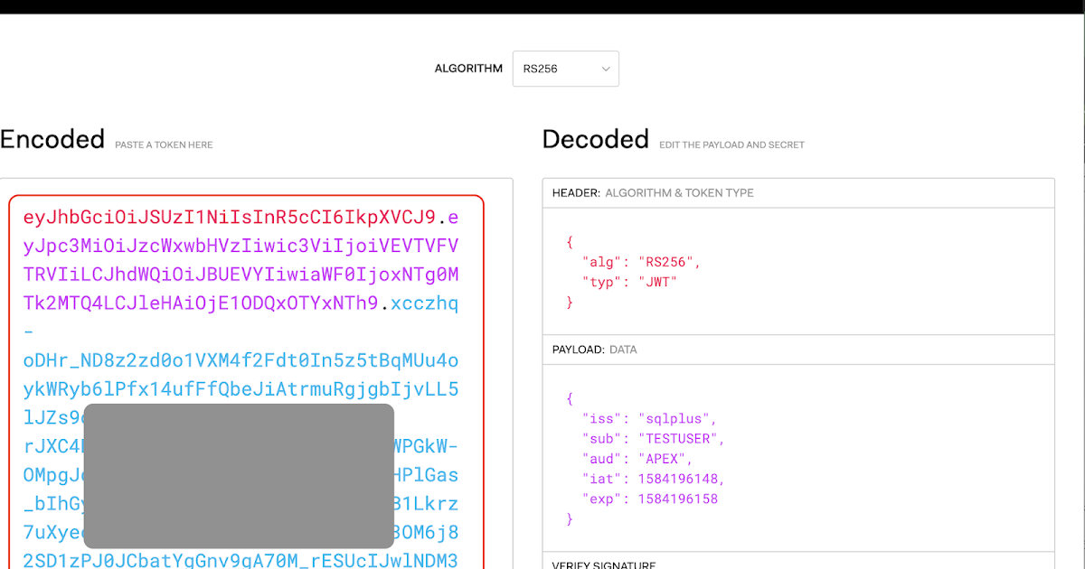日日是Oracle APEX: RS256を使ったJWTを作成する