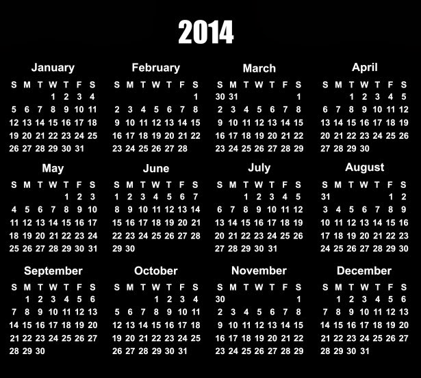 Free Calendar Templates 2014 to Print