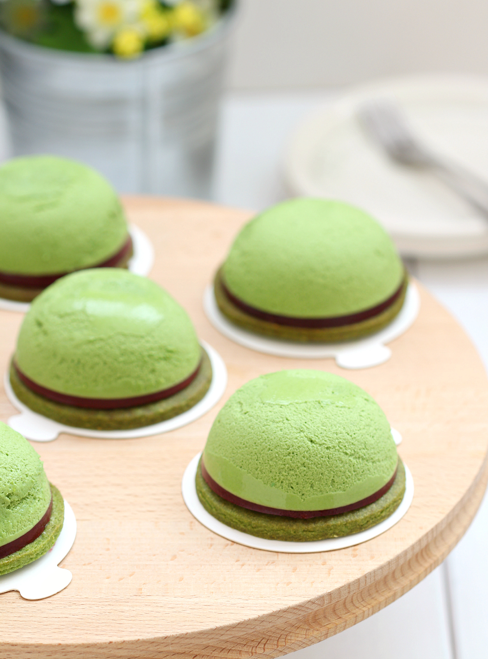 Matcha mousse tarts
