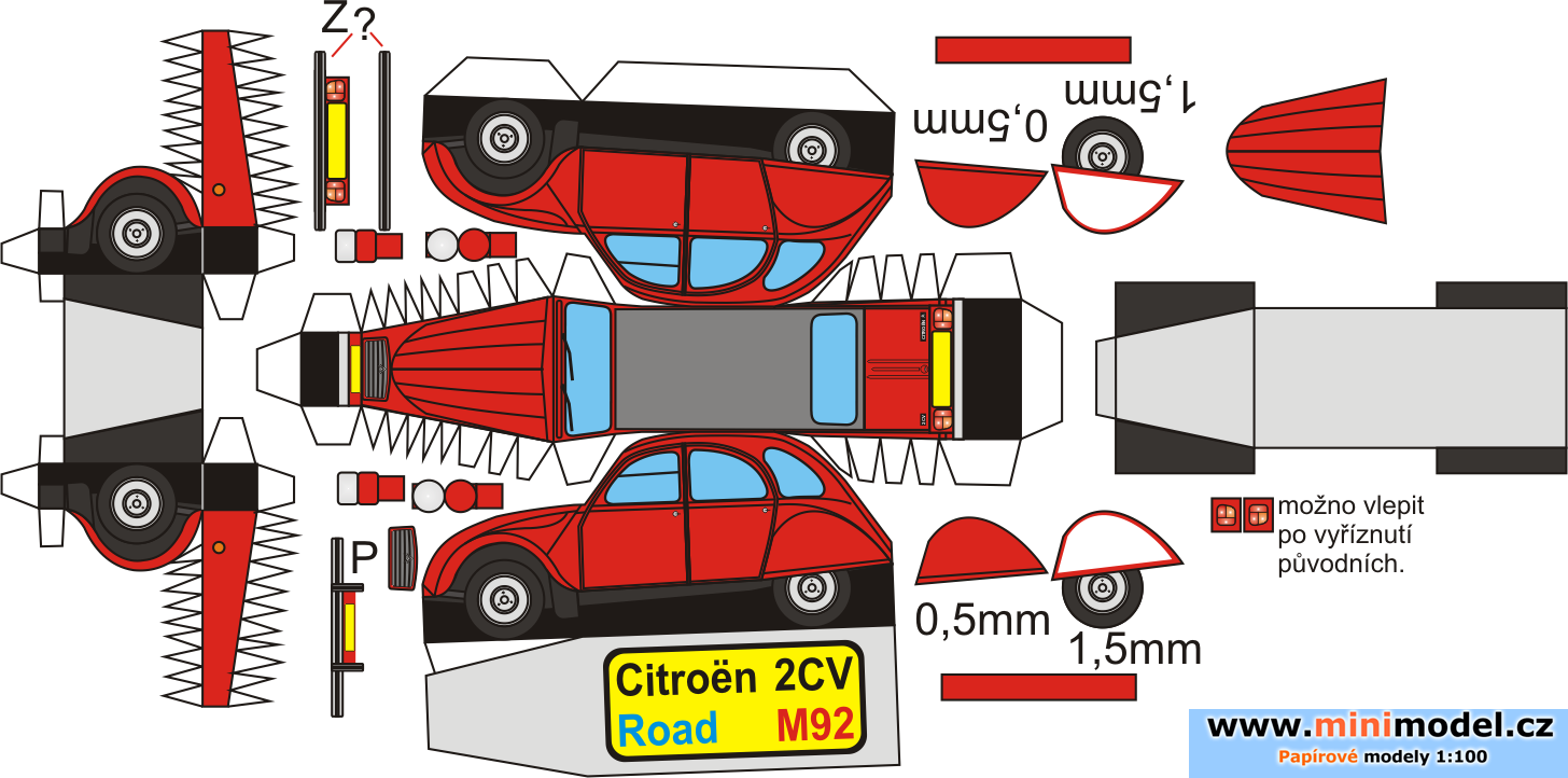 SP. Papel Modelismo: PaperCraft Citroën 2CV