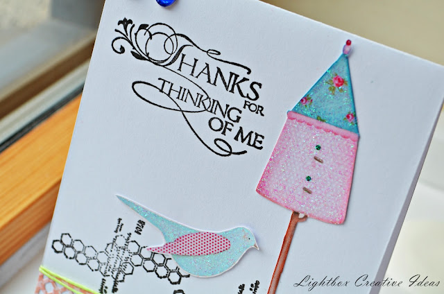 Lightbox creative Ideas: Thanks card - CAS