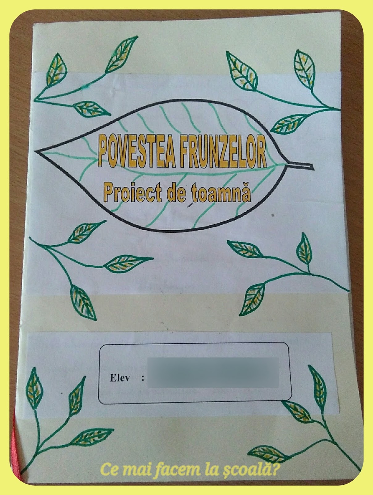 POVESTEA FRUNZELOR - proiect de toamnă