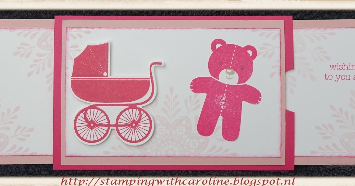 Stamping with Caroline: Baby schuifkaart - baby slider card