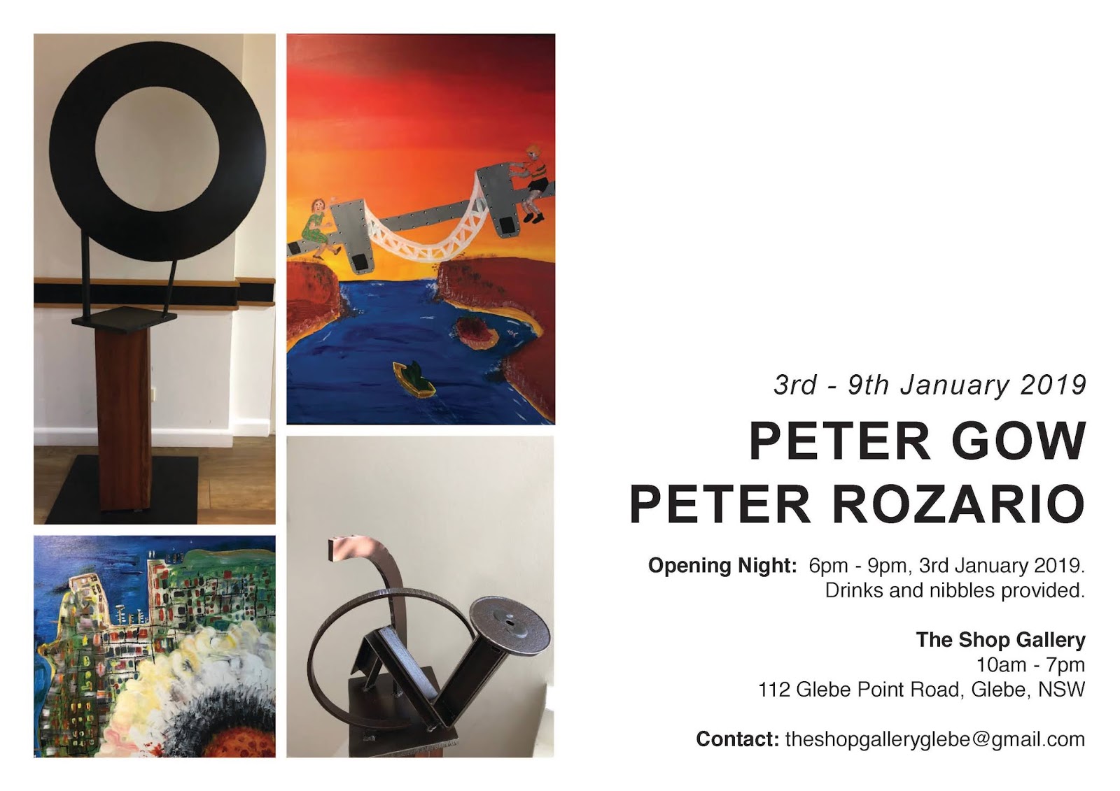 The Shop Gallery Glebe: Peter Gow & Peter Rozario 3 - 9 January 2-19 ...