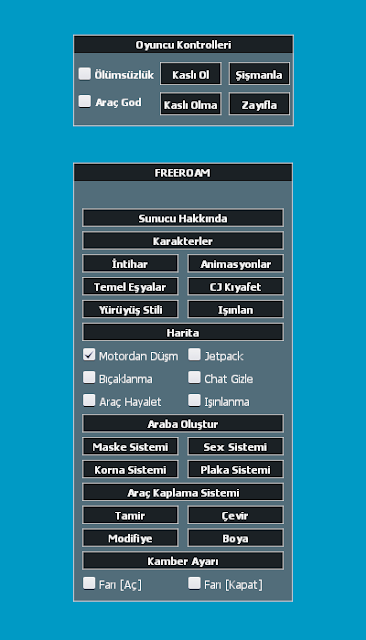 MTA SA F1 Freeroam Paneli Script
