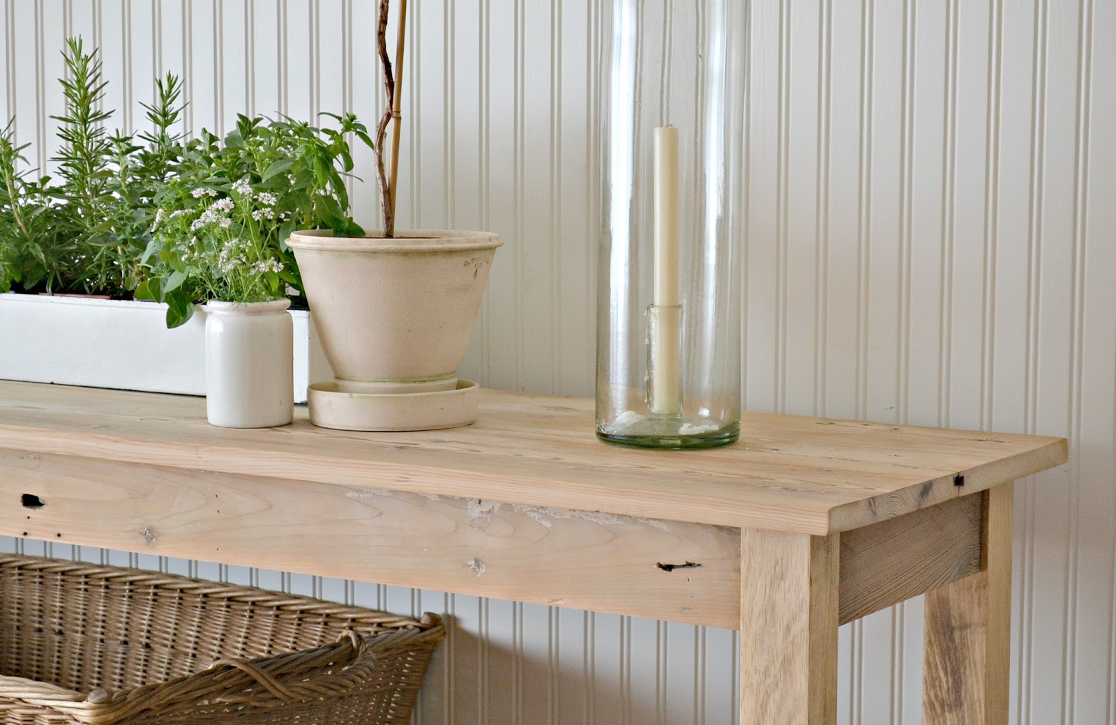 Themes For Baby Room: scrap wood serving table