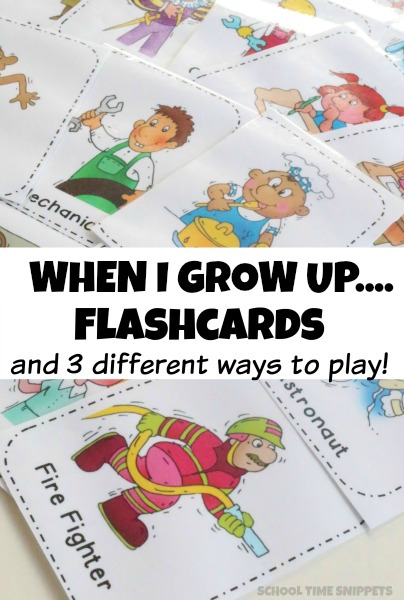Fun 'When I Grow Up' Flashcards and Activities | School Time Snippets