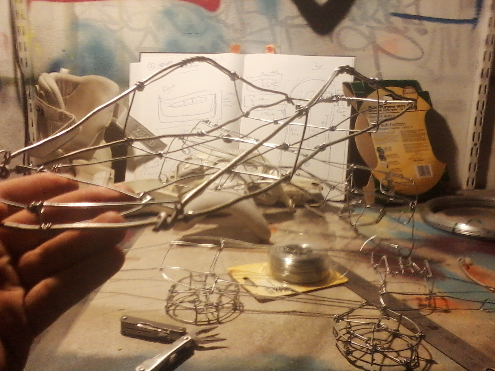 wire frame sculpture, xsjado skate, wire armature