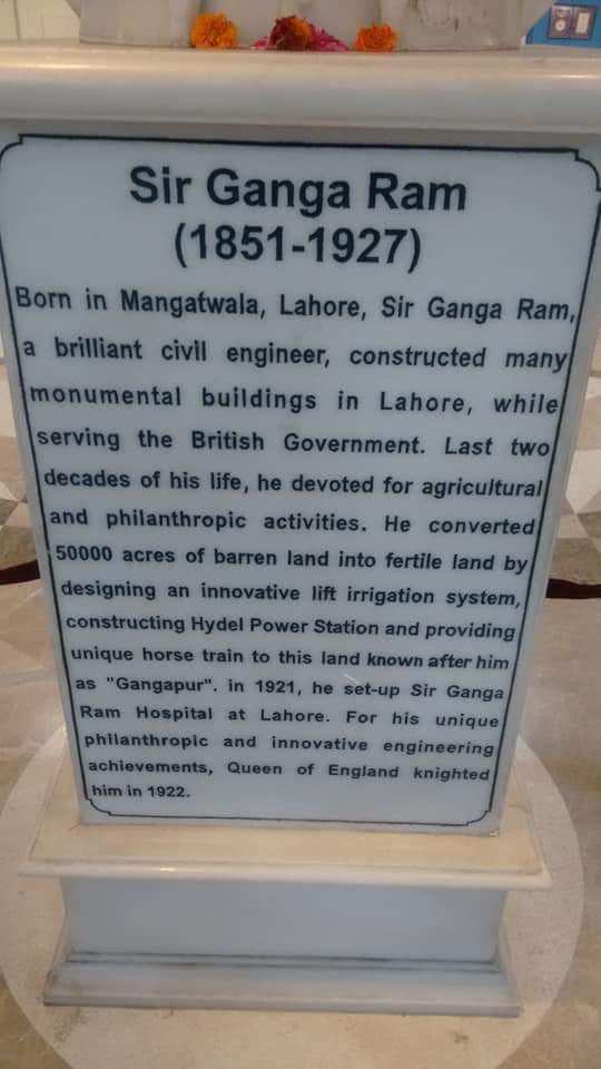 The History Of Sub-Continent Through Commemorative Stones: Sir Ganga ...
